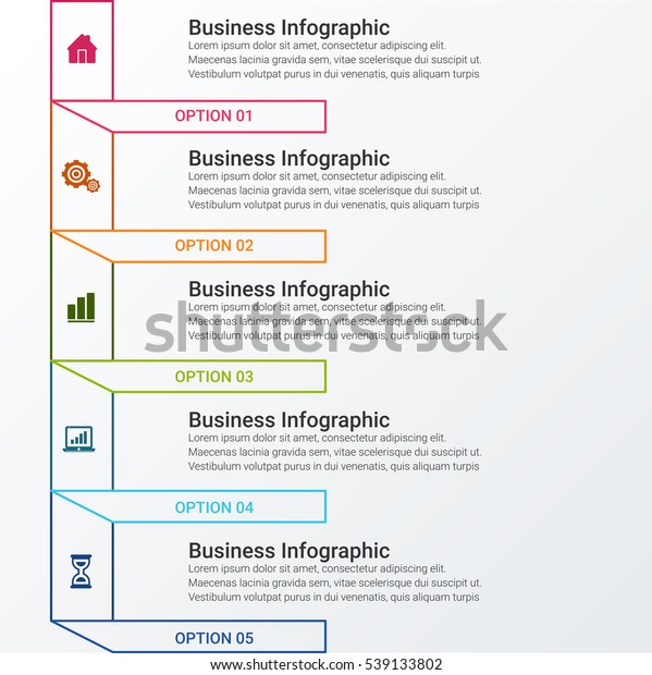 Vector Lines Infographics Template Growth Diagram Stock Vector (Royalty ...