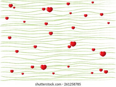 Vector Lines Red Heart Shapes Stock Vector (Royalty Free) 261258785