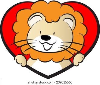 Vector Lion Heart Shape Icon Stock Vector (Royalty Free) 239015560 ...