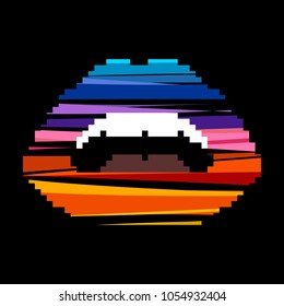 Vector Lips Open Mouth Pixel Art Stock Vector (Royalty Free) 1054932404 ...