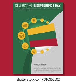 Vector Lithuania Independence Day Flyer Template Stock Vector (Royalty ...