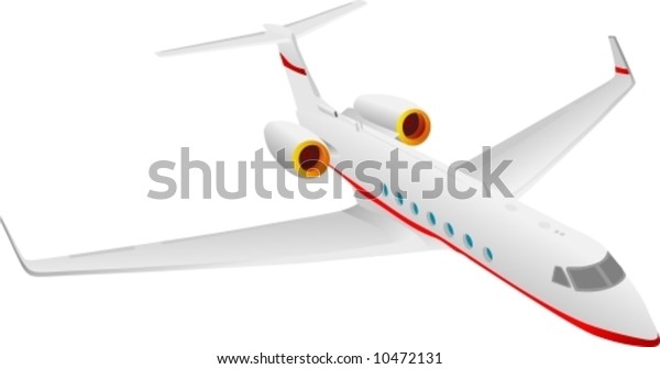 Vector Little Airplane Gulfstream Flying Stock Vector (Royalty Free ...