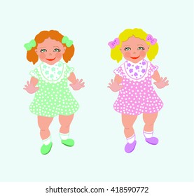 Vector Little Girl Stock Vector (Royalty Free) 418590772 | Shutterstock
