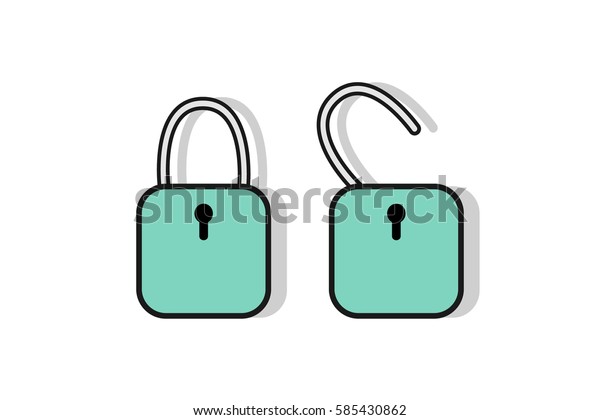 Vector Lock Shadow On White Background Stock Vector (Royalty Free ...