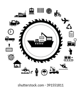 Vector Logistics Export Icon Set Stock Vector (Royalty Free) 391551811 ...