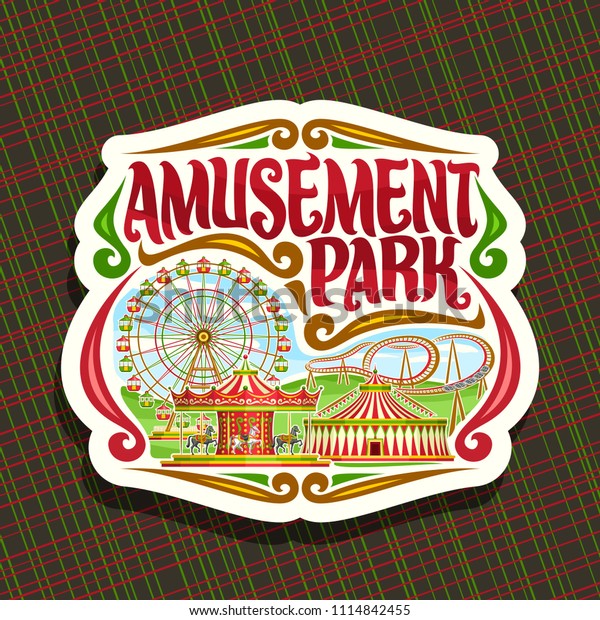 Vector Logo Amusement Park Cut Paper Stock Vector (Royalty Free) 1114842455