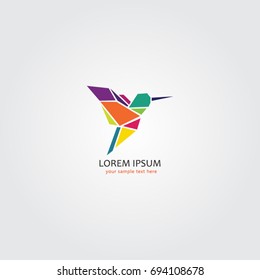 Vector Logo Bird Consist Colorful Triangles Stock Vector (Royalty Free ...