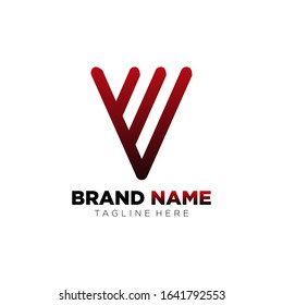 Letter V Red Logo Stock Vector (Royalty Free) 1046198923