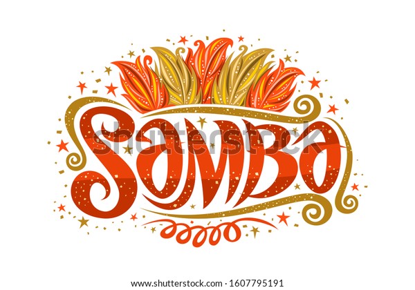Vector logo for Brazilian Samba, decorative sign board for samba school ...
