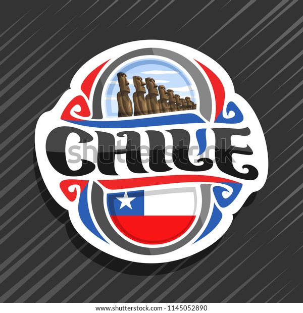 Logo vectorial para Chile, imán frigorífico con bandera chilena, tipo ...