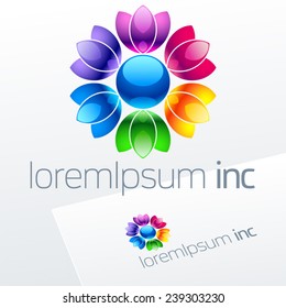 Vector Logo Colorful Flower Stock Vector (Royalty Free) 239303230 ...