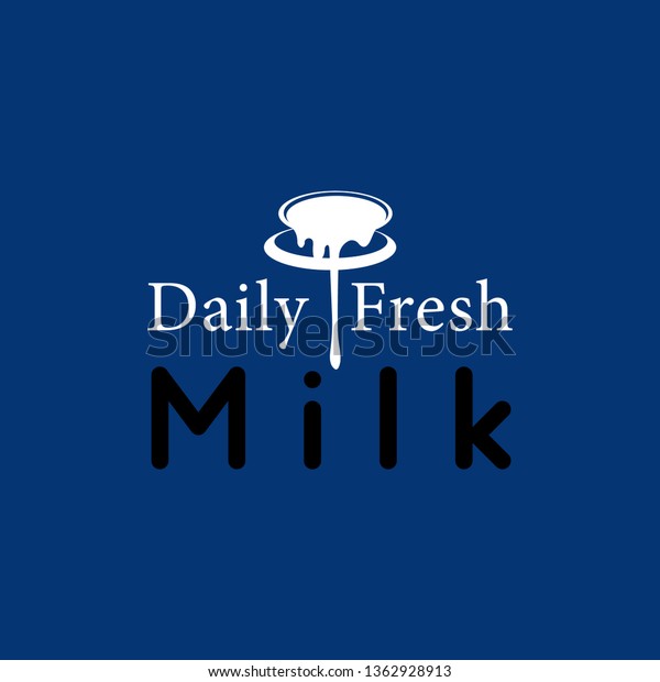 Vector Logo Daily Fresh Milk Dripping Stock Vector (Royalty Free ...
