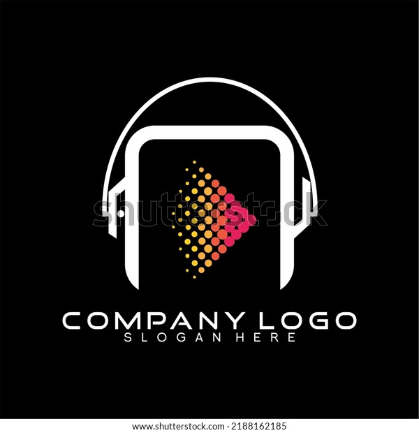 Vector Logo Design Earphone Icon Pixel Stock Vector (Royalty Free ...