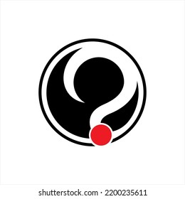 Vector Logo Design Illustration Abstract Question Stock Vector (Royalty ...