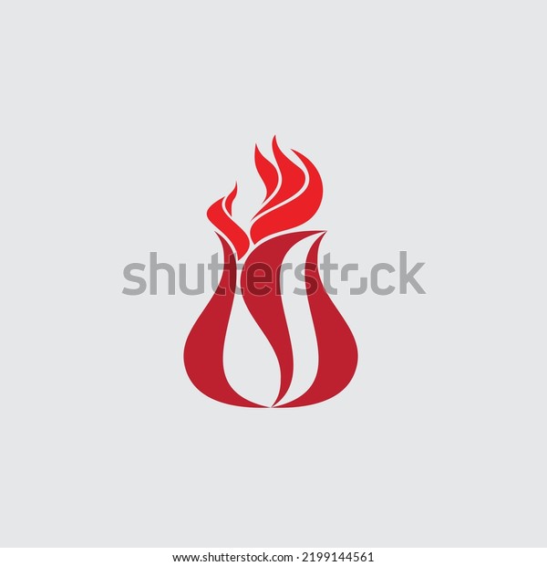 Vector Logo Design Rose Flower Fire Stock Vector (Royalty Free ...