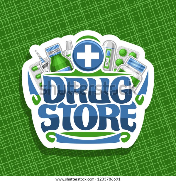 Vector Logo Drug Store Cut Paper Stock Vector (Royalty Free) 1233786691 ...