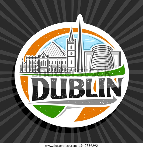 Vector Logo Dublin White Decorative Badge Stock Vector (Royalty Free ...