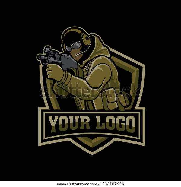 Vector Logo E Sport Army Game Stock Vector (Royalty Free) 1536107636 ...