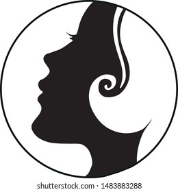 Vector Logo Girl Profile Stock Vector (Royalty Free) 1483883288 ...