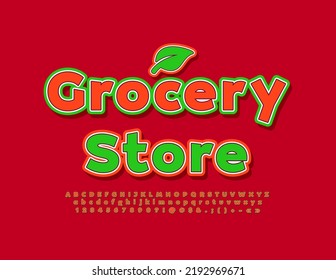 Vector Logo Grocery Store Decorative Leaf Stock Vector (Royalty Free ...