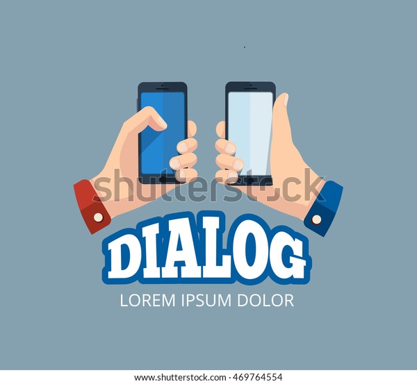 Vector Logo Hands Holding Smartphones Emblem Stock Vector (Royalty Free ...