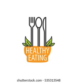 Vector Logo Healthy Eating Stock Vector (Royalty Free) 535313548 ...