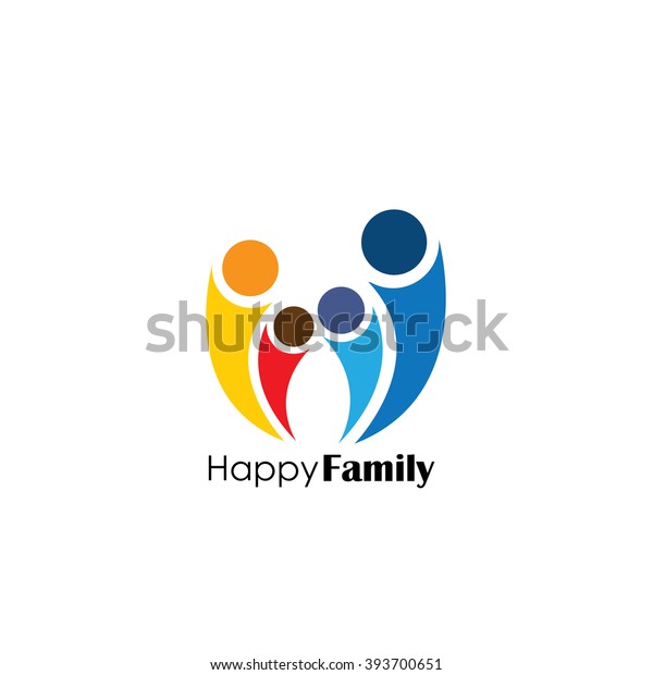 Vector Logo Icon Family Four People: vector de stock (libre de regalías ...
