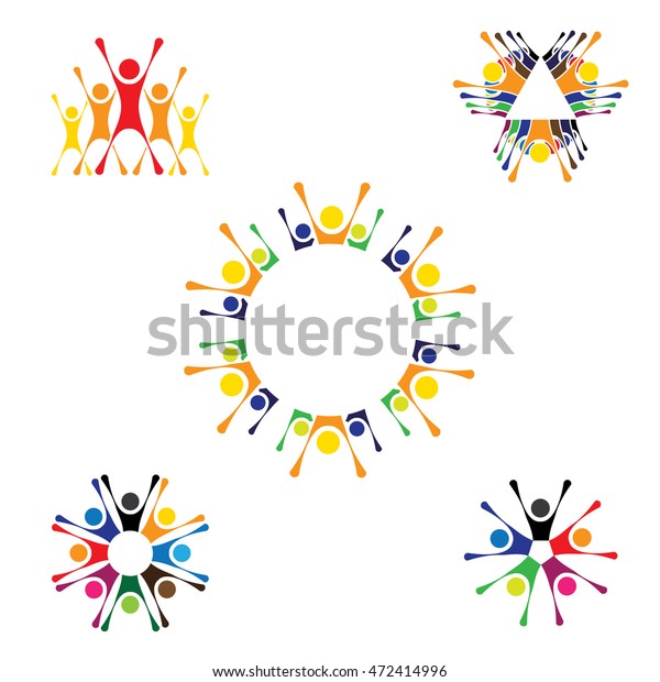 Vector Logo Icons People Together Sign Stock Vector (Royalty Free ...