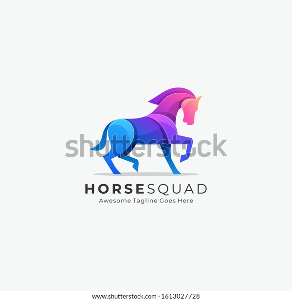 Vector Logo Illustration Abstract Horse Animal Stock Vector (Royalty ...