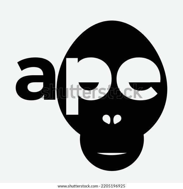 Vector Logo Illustration Ape Simple Flat Stock Vector (Royalty Free ...