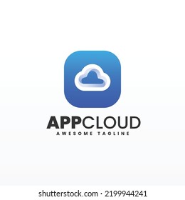 Vector Logo Illustration App Cloud Gradient Stock Vector (Royalty Free ...