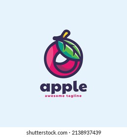 Vector Logo Illustration Apple Simple Mascot Stock Vector (Royalty Free ...