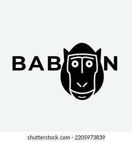 Vector Logo Illustration Baboon Simple Flat Stock Vector (Royalty Free ...
