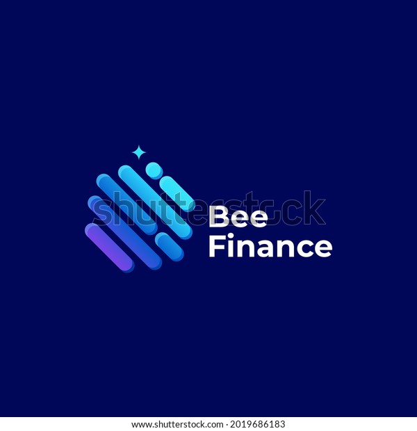 Vector Logo Illustration Bee Finance Gradient Stock Vector (Royalty ...