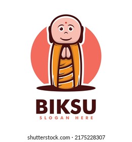 Vector Logo Illustration Biksu Mascot Cartoon Stock Vector (Royalty ...