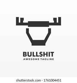 Vector Logo Illustration Bull Shit Line: เวกเตอร์สต็อก (ปลอดค่า ...