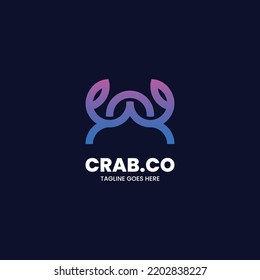 Vector Logo Illustration Crab Line Art Stock Vector (Royalty Free ...