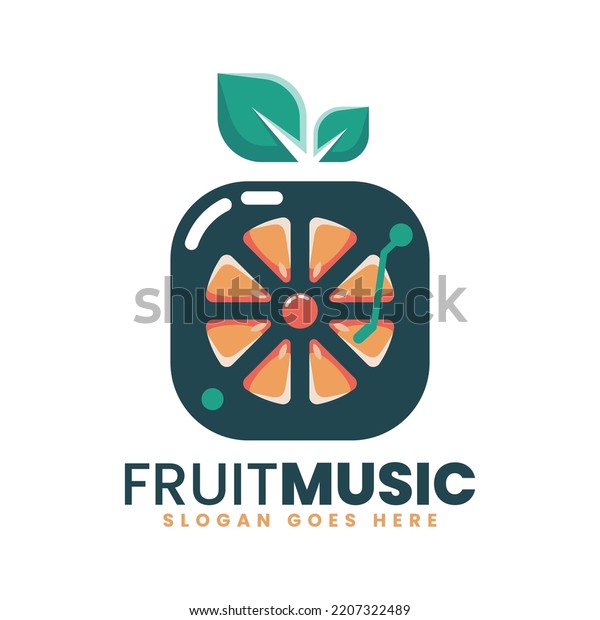 Vector Logo Illustration Fruit Music Simple Stock Vector (Royalty Free ...