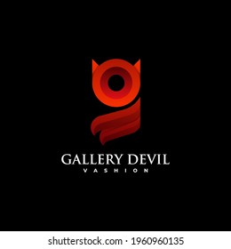 Vector Logo Illustration Gallery Devil Gradient Stock Vector (Royalty ...