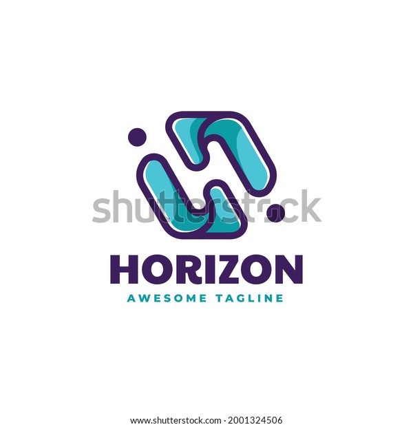 Vector Logo Illustration Horizon Simple Mascot Stock Vector (Royalty ...