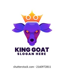 Vector Logo Illustration King Goat Gradient Stock Vector (Royalty Free ...