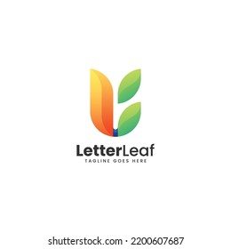 Vector Logo Illustration Letter L Leaf Stock Vector (Royalty Free ...