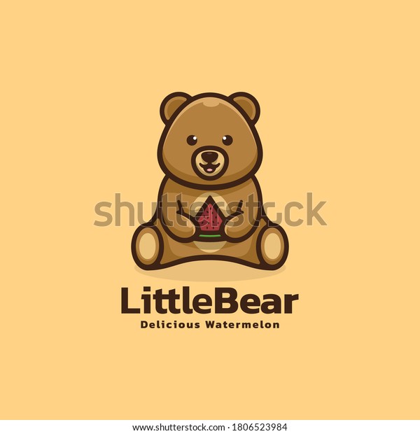 Vector Logo Illustration Little Bear Simple Stock Vector (Royalty Free ...