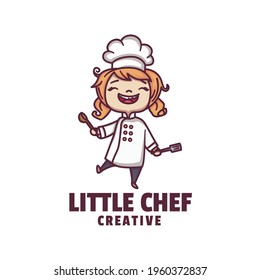 Vector Logo Illustration Little Chef Mascot Stock Vector (Royalty Free ...