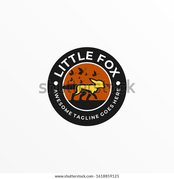 Vector Logo Illustration Little Fox Vintage Stock Vector (Royalty Free ...
