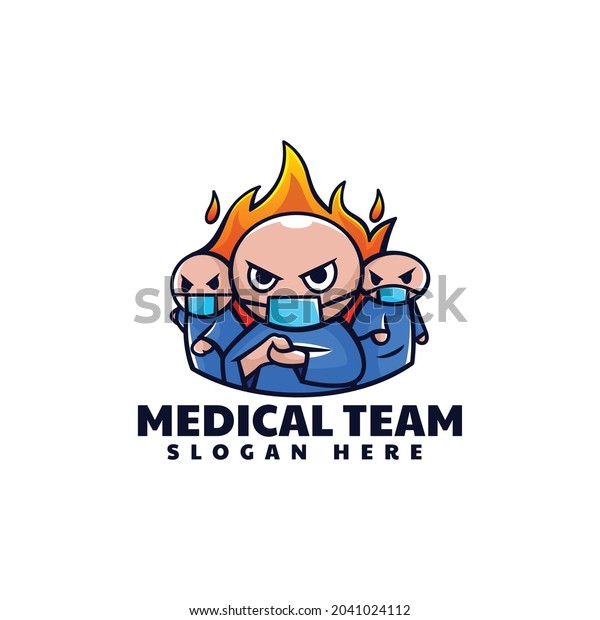 Vector Logo Illustration Medical Team Simple Stock Vector (Royalty Free ...