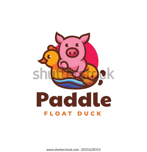 Vector Logo Illustration Paddle Pig Simple Stock Vector (Royalty Free ...