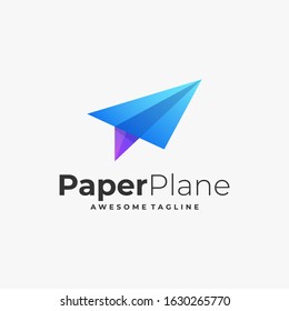 Vector Logo Illustration Paper Plane Gradient Stock Vector (Royalty ...