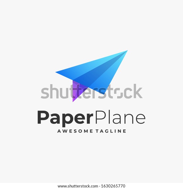 Vector Logo Illustration Paper Plane Gradient Stock Vector (Royalty ...