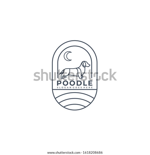 Vector Logo Illustration Poodle Emblem Stock Vector (Royalty Free ...